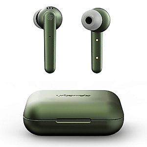 Urbanista True Wireless Earphones 20H Playtime Wireless Charging Case and Bluetooth 5.0, Noise Cancelling Earphones with Touch Controls + Built-in Mic, Compatible with Android and iOS - Paris, Green
