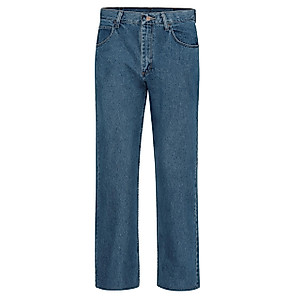 Red Kap Men's Relaxed Fit Jean, Stonewash, 32x32