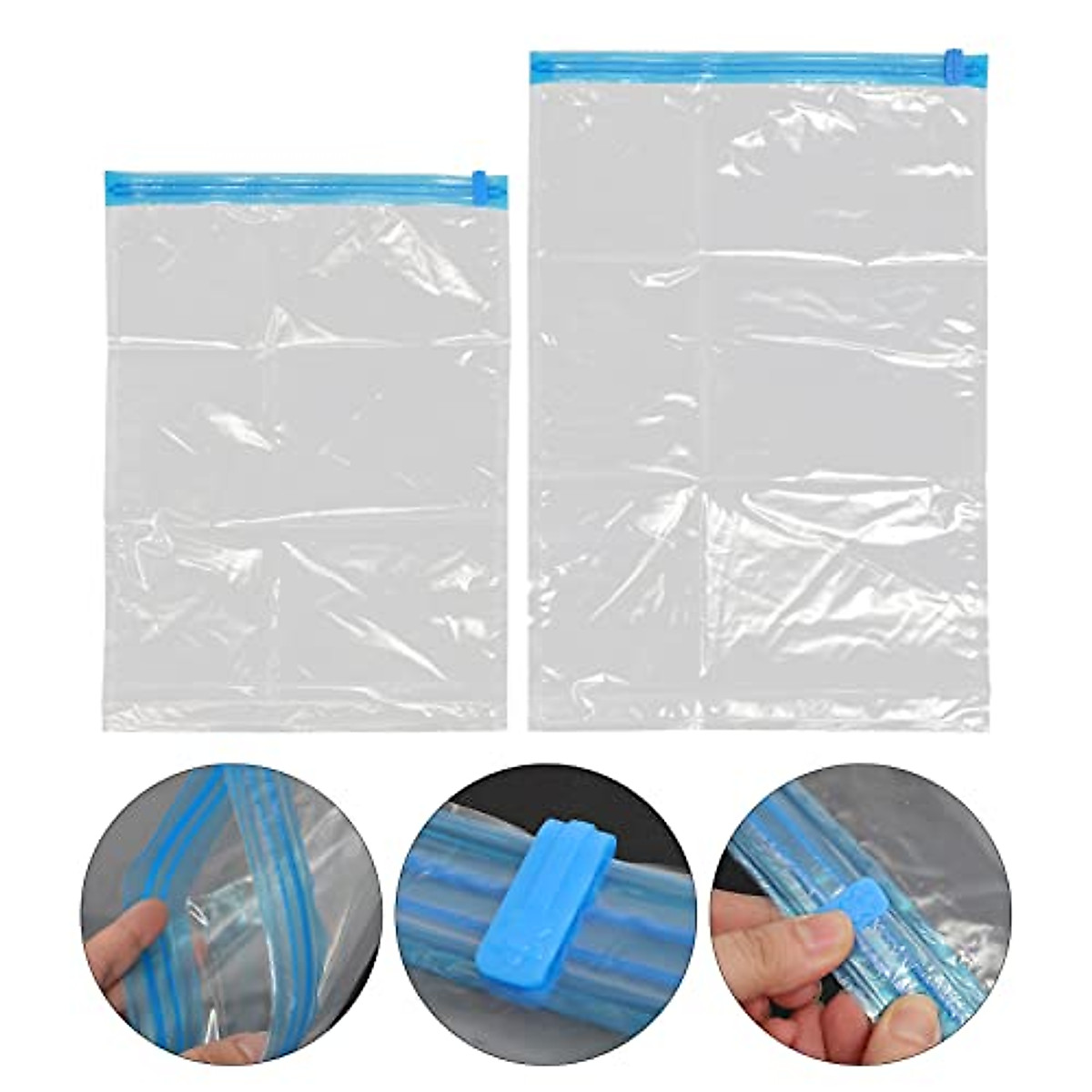 Veemoon Compression Bags 10pcs Travel Space Saver Bags Vacuum Storage Bags Roll-up Sealer Bags No Vacuum Pump Needed for Clothes Bedding Luggage Packing