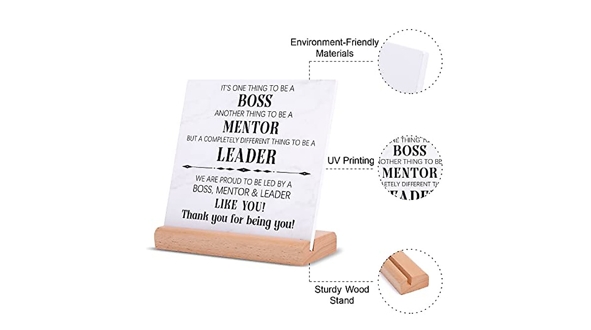 BaubleDazz Boss Gifts - Elegant Desk Plaque for Leaders