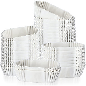 2000 Pieces Oval Cake Paper Tray Baking Cup White Cupcake Papers Mini Loaf Pan Liners Muffin Cups Paper Liners High Temperature Cake Cup Grease Proof Cupcake Liners for Cupcake Muffin Bread
