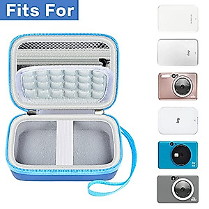 Case Compatible with Canon Ivy 2/ for Ivy Mini Photo Printer/for Canon Ivy CLIQ+/CLIQ 2/ CLIQ+2 Instant Camera Printer, Portable Bluetooth Photo Printer Storage Holder for Paper and Cable-Blue