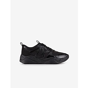 A｜X ARMANI EXCHANGE Women's AX Logo Streetwear Sneaker, Black, 8.5