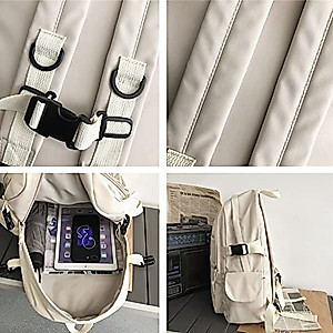 JARKJARD Kawaii Backpack Cute Aesthetic Backpack for School College Student Travel Bookbag for Girls Large Capacity Casual Daypack(Black)