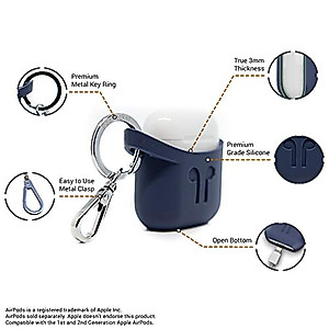 PodPocket Scoop AirPod Storage Case with Protective Translucent Silicone and Impact Protection Indigo Blue