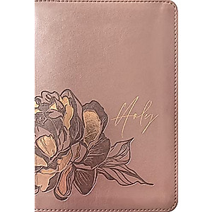 NLT Compact Giant Print Bible, Filament-Enabled Edition (LeatherLike, Rose Metallic Peony, Indexed, Red Letter)