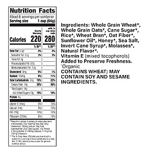 Cascadian Farm Organic Hearty Morning Fiber Cereal, Non-GMO, 14.6 oz.