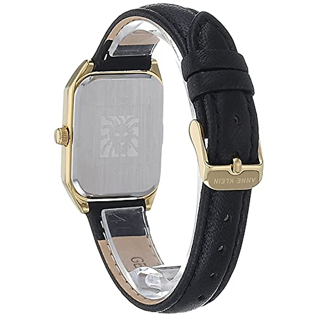 Anne Klein Women Japanese Quartz Dress Watch with Leather Strap, Black, 13 (Model: AK/3874BKBK)