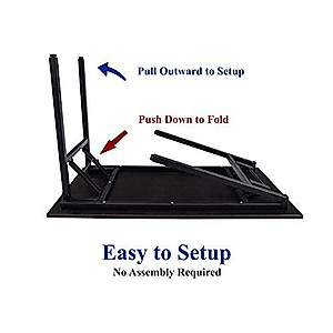 Halter Folding Computer Table, 47 Inches, Black Desk with Black Frame