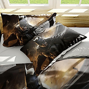 MattUi Kids Boy 3D Printed Bat Animal Bedding Soft Microfiber Quilt Sheet Set, Double Teen Bedroom Decor 1 Duvet Cover 2 Pillow Cases (1,Twin 68x86in + 20x30in)