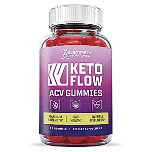 Justified Laboratories (2 Pack) Keto Flow ACV Gummies 1000MG with Pomegranate Juice Beet Root B12 120 Gummys