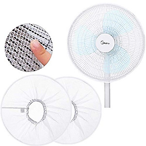 2 Pack - 18" Fan Safety Protection Cover,Kid Children Baby Finger Protect Fan Net Guard,Washable Pedestal Fan Dustproof Cover,Summer Home Fan Safety Dust Cover,Perfect for Parents of Toddlers (White)