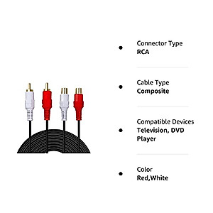 GHWL 2 RCA Extension Cable,Gold Plated 2 RCA Male to Female Stereo Audio Extension Cable (3ft)