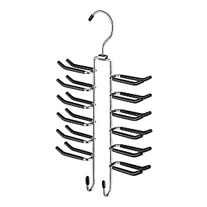 Whitmor Swivel Tie Hanger with Belt Loops Chrome / Black