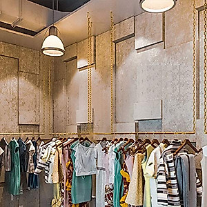 Ethemiable 2 Pcs Creative Adjustable Height Clothing Storage Chain Garment Rack, Wedding Dress Hanging Rack, Boutique Clothes Store Display Shelf, Bathroom Organization Towel Rack (Gold, 36" L)