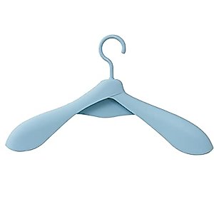N/A Hangers Thickened Wide Shoulder Markers Non-Slip Closet Organizers Set Storage Racks Plastic Hangers (Color : Blue, Size : 42 * 24.5 * 4cm)