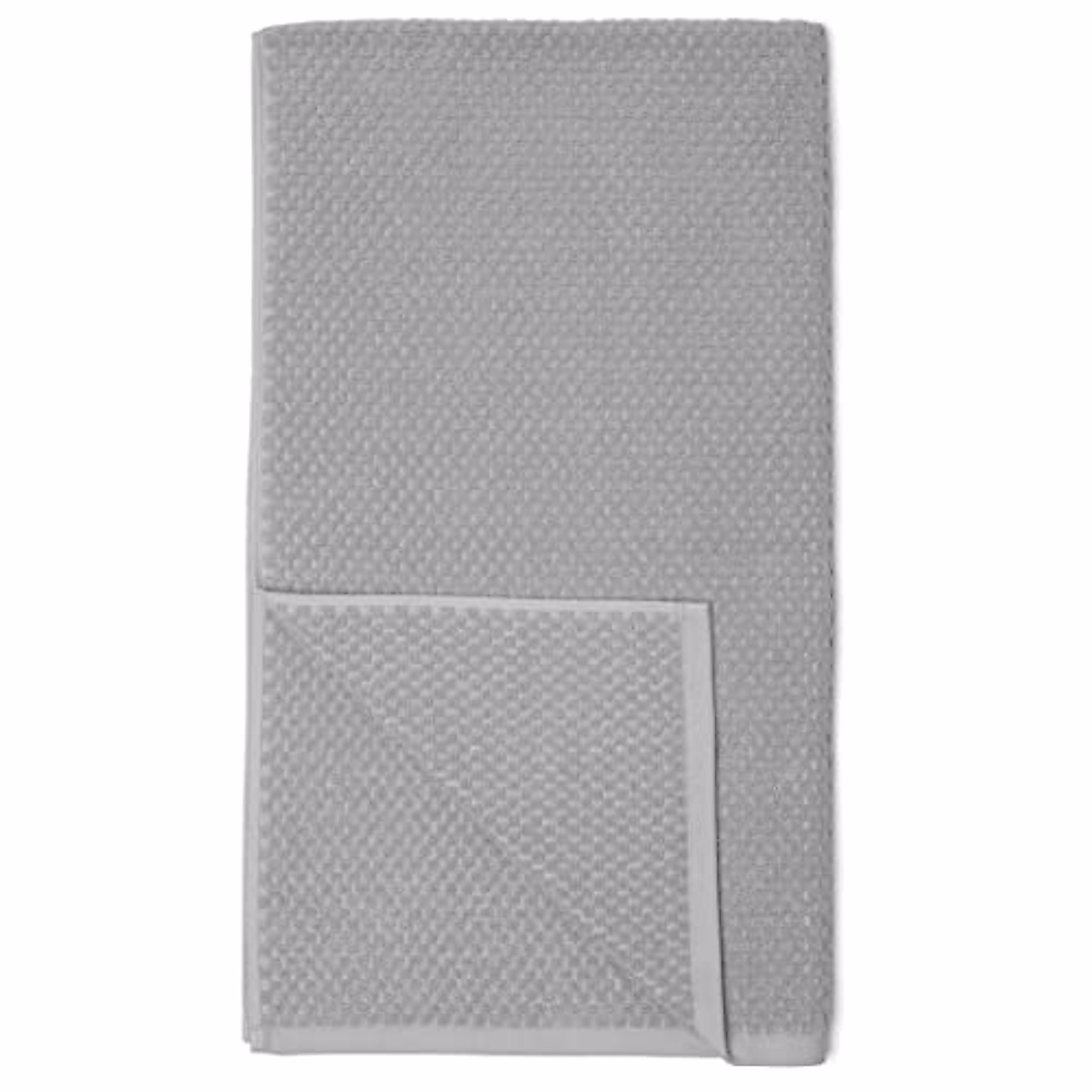 Amazon Basics Odor Resistant Textured Bath Towel Set - 6-Pieces, Cotton, Light Gray