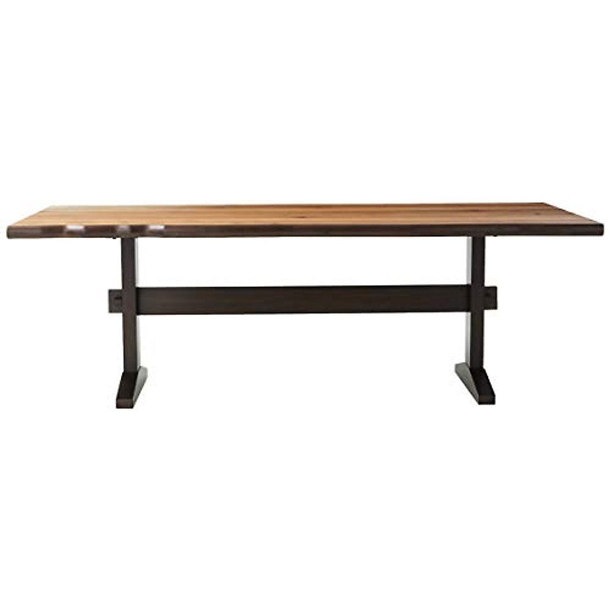 Coaster Home Furnishings Bexley Burnham Live Edge Dining Table with Trestle Base Natural Honey and Smokey Black