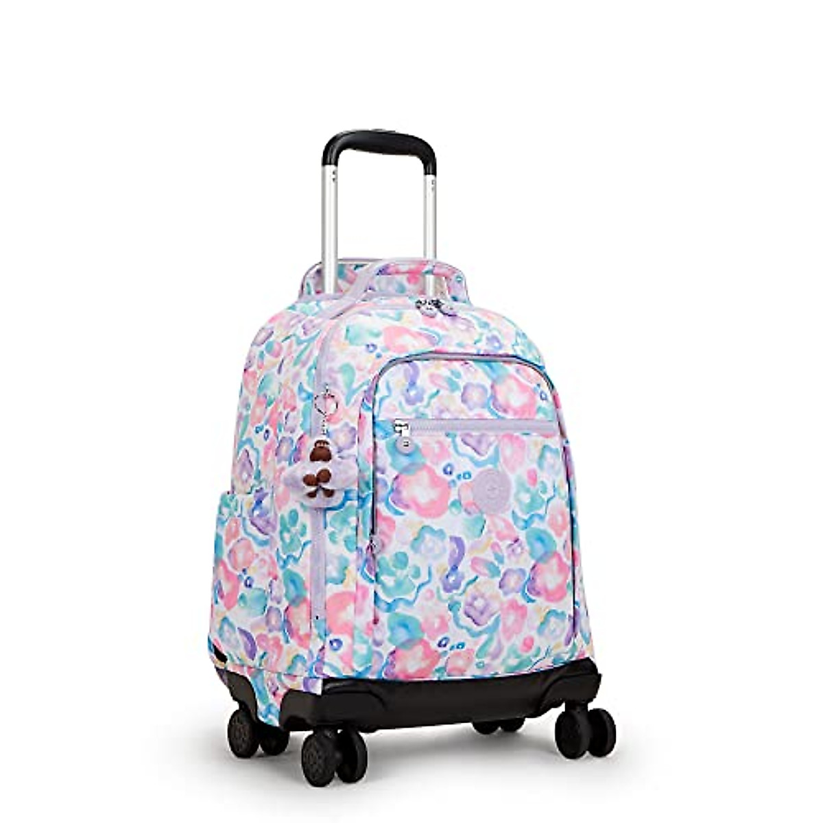 Kipling New Zea 15" Printed Laptop Rolling Backpack Aqua Flowers
