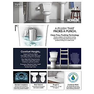 KOHLER 5481-U-96 Highline Toilet, Biscuit