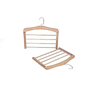 SUNTRADE 4-Layer Wooden Pants Rack,Trousers Pants Jeans Scarf Clothes Hanger Organizer (Beige)