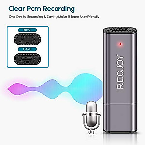 16GB Mini Voice Recorder for Lectures Meetings - EVIDA RECJOY 72Hours Digital USB Voice Recorder Recording Device Audio Recorder Rechargeable