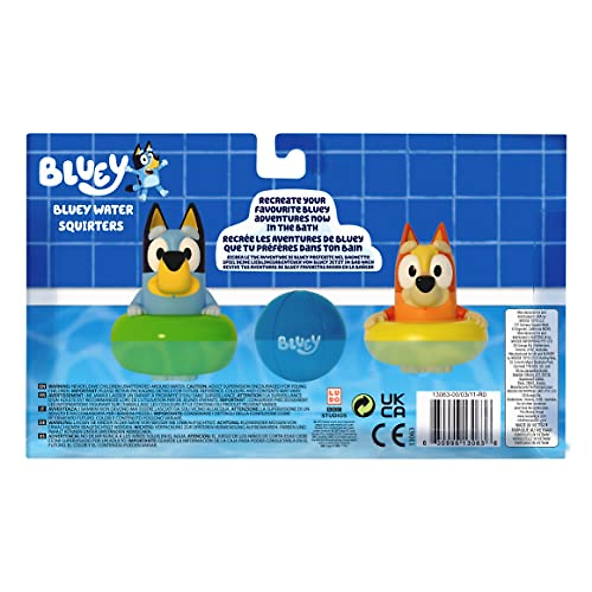 Bluey Bath Squirters 3-Pack, Multicolor, Small
