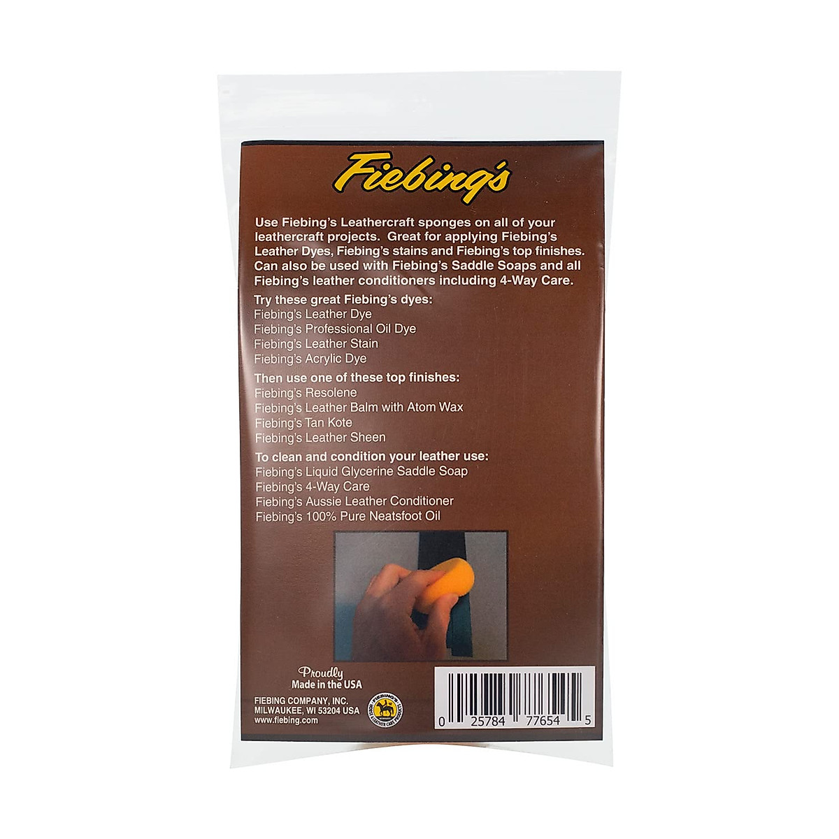 Fiebing's Leathercraft Sponges (2 Pack) - 3" Round Painting Sponges to Apply Fiebing's Leather Dyes, Stains, Top Finishes, Saddle Soaps - Multi-Purpose for Watercolor, Pottery, Ceramics, Arts & Crafts