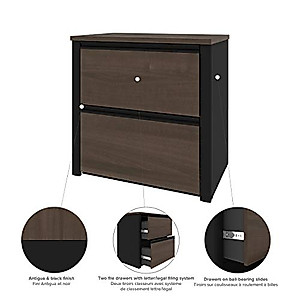 Bestar Connexion 2 Drawer Lateral File Cabinet, 31W, Antigua & Black