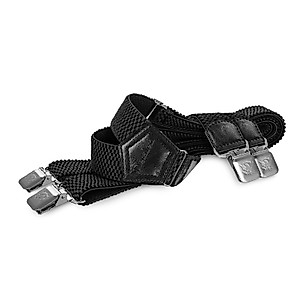 Decalen Mens Suspenders X Style Very Strong Clips Adjustable One Size Fits All Heavy Duty Braces (Black 1)