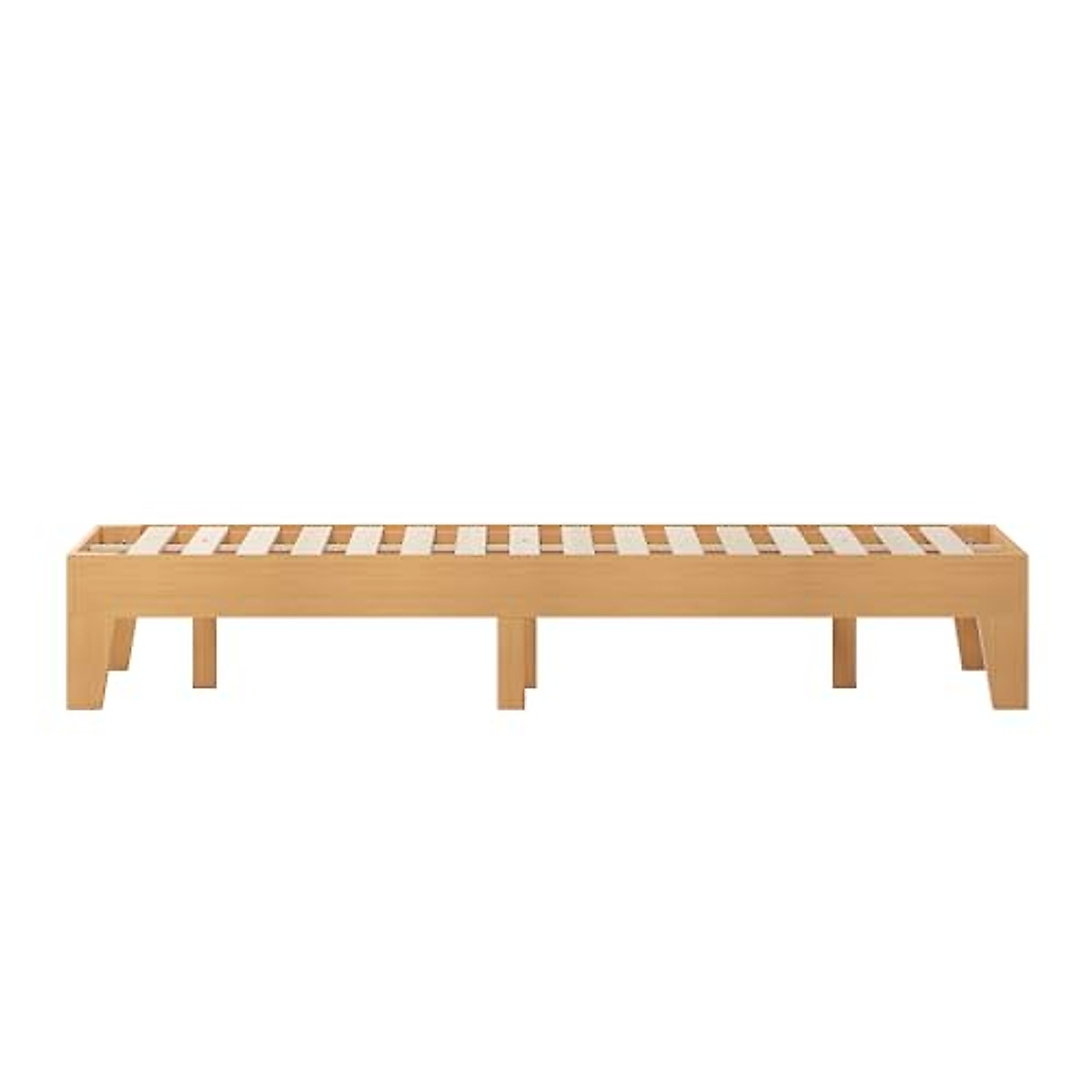 Flash Furniture Evelyn Wooden Platform Bed - Natural Pine Finish - Full - Wooden Slat Support - No Box Spring Required - Easy Assembly