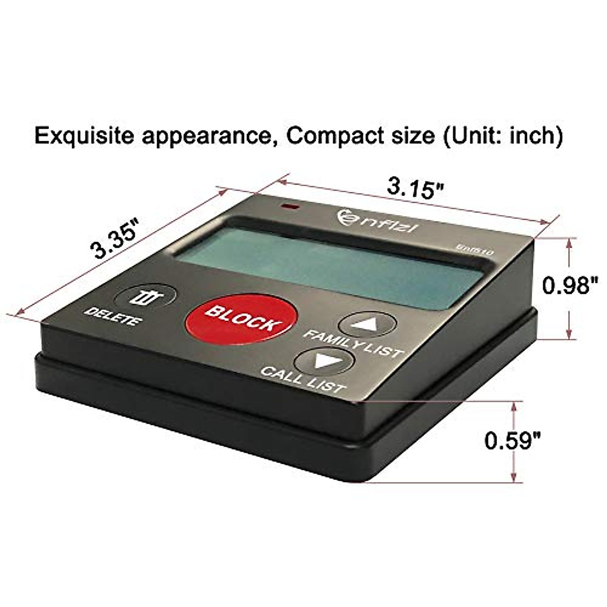 Enf510 Call Blocker for Landline Phones/Answering Machine/Home Cordless Phones, Works with All Analog Telephones, Family Function