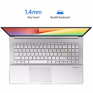 ASUS VivoBook S15 S533 Thin and Light Laptop, 15.6” FHD Display, Intel Core i7-1165G7 CPU, 16GB DDR4 RAM, 512GB PCIe SSD, Wi-Fi 6, Windows 11 Home, AI Noise-Cancellation, Dreamy White, S533EA-DH74-WH