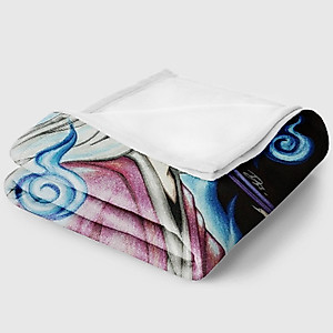 Lmuwecno Mysterious Fox Japanese Blanket, Anime Fox Throw Blanket Japanese Sofa Blanket Super Soft Warm Lightweight Throw Blanket (2,L60in x W50in (152x127cm))