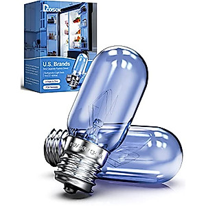dcosok Refrigerator Light Bulb 40 Watt 297048600 241552802 Compatible with Frigidaire Kenmore Whirlpool Electrolux KitchenAid Fridge Light Bulbs Replacement Freezer Bulb T8 E17 Lamp Light, 2 Pack
