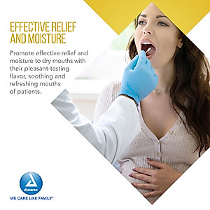 Dynarex Lemon-Glycerin Swabsticks, Pleasant Tasting Cotton Swabs That Gently Soothes and Refreshes Dry Mouth, 3 Oral Swabsticks per Packet, 1 Box of 75 Lemon-Glycerin Swabsticks