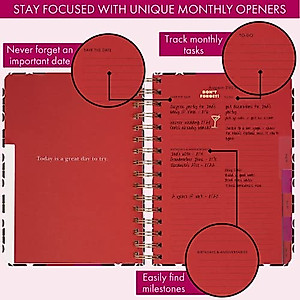 Kate Spade New York Daily Planner 2023-2024, Mega Planner August 2023 - December 2024, Hardcover Spiral Planner, Weekly Planner with Monthly Calendar, Stickers, & Pockets, Black Spade Flower