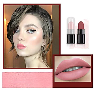 12Pcs Capsule Pills Lipstick Mini Lip Stick Packs Matte Lipstick Set for Women,3 Strawberry Mint Apple Flavor Lip Balm, 3 Changing Color Jelly Magic Lipstick, 3 Matte Lipstick, 3 Metallic Lipstick, Long-Lasting Wear Non-Stick Cup Not Fade Waterproof Lipst