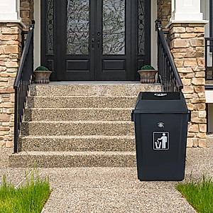 Xowine 15 Gallon Kitchen Swing Top Garbage Can, 4-Pack Plastic Swing Top Lid Trash Can, Gray