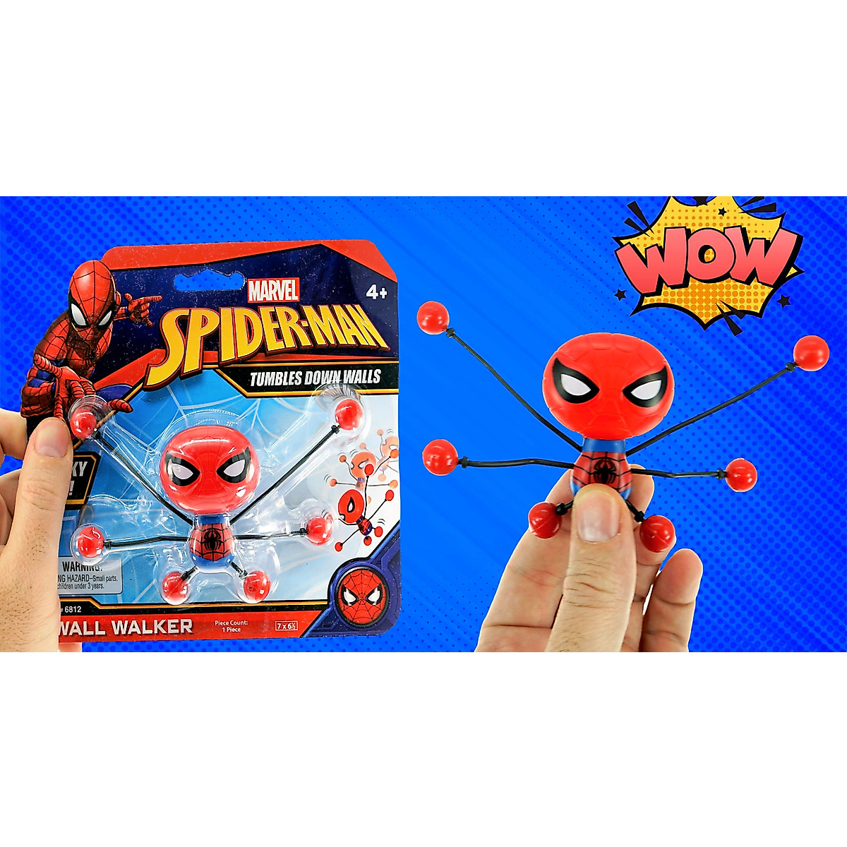 JA-RU Spiderman Stretchy Window-Crawler (2 Units) | Wall-Climber and Window Walker-Rolling Sticky Toys | Marvel Avengers Superhero Fidget Toys | Toys and Novelty Toys for Kids. 6812-2