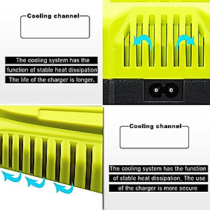 P117 Battery Charger Compatible with Ryobi 18V Battery Charger for Dual Chemistry 9.6V-18V Charger Li-ion Ni-Cd Ni-Mh Plus Battery P100 P102 P103 P105 P107 P108 P118 P200 1400670