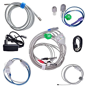 Smar Medical M6 4.3 inch Portable Veterinary Multiparameter Monitor with SPO2, ECG,NIBP, Temp, RESP and PR for Dogs, Cats and Horses etc., Grey