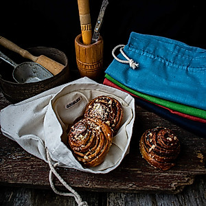 Goodleks Three-Layer Cotton Bread Bag, Reusable Bread Bags for Homemade Bread Large, Natural Organic Canvas Bread Storage Bags