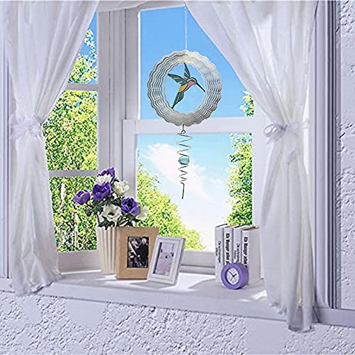 UOUDIO Metal 3D Wind Spinner Suit，Indoor Outdoor Garden Decoration, Glass Ball Decoration Crafts Ornaments