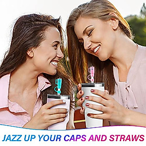 8Pcs Straw Topper for Stanley Cup, Silicone Straw Cover Cap for Stanley 30&40 Oz Tumbler with Handle, Reusable Straw Protectors, Mini Cute Stanley Straw Covers Cap for Stanley Cup Accessories(8color)