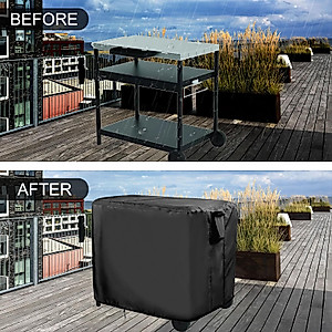 Andacar Prep Table Cover for Expert Grill Outdoor Food Prep Cart, 46inch Outdoor BBQ Cart Cover Waterproof Buffet Grill Table Cover Bar Tool Cart Cover