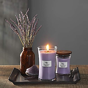 Woodwick Large Hourglass Scented Candle | Lavender Spa | with Crackling Wick | Burn Time: Up to 130 Hours, Lavender Spa