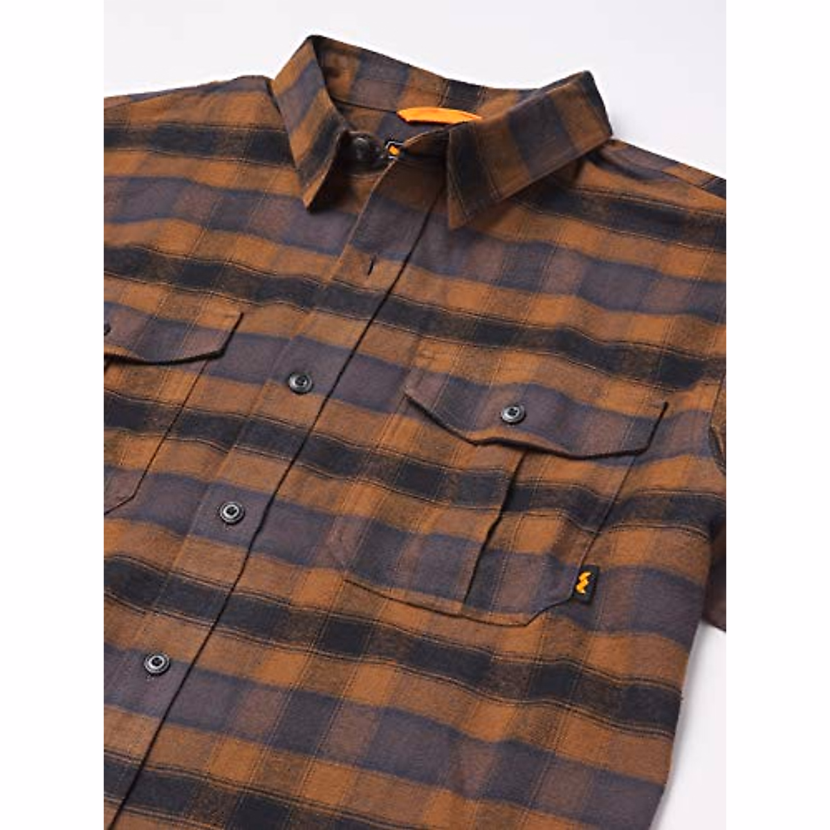 Walls Men's Brahma Long Sleeve Heavyweight Brushed Flannel Shirt, Pecan/Blue Nights Plaid, Large