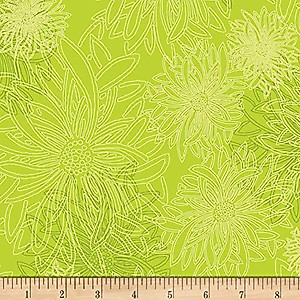 Art Gallery Fabrics Art Gallery Floral Elements Kiwi Fabric, Lime Green