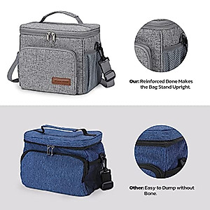 Maelstrom Lunch Box for Men,Insulated Lunch Bag Women/Men,Leakproof Lunch Cooler Bag,Lunch Tote Bag,8L,Gray